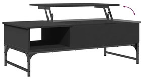 Konferenční stolek černý 100x50x35 cm kompozitní dřevo a kov - Default Title