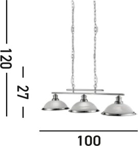 Searchlight 2683-3SS Trojité závěsné svítidlo BISTRO SATIN, alabastrové sklo