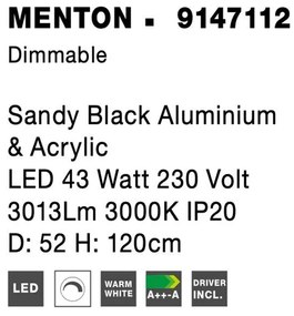 Nova Luce Závěsné LED svítidlo MENTON, 43W 3000K stmívatelné Barva: Hnědá