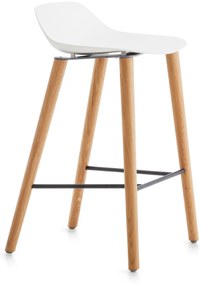 CRASSEVIG - Barová židle POLA LOW s čalouněným sedákem, výška 65 cm