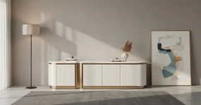 TV stolek Stilig ST916 200 cm mramor/ecru/zlatý
