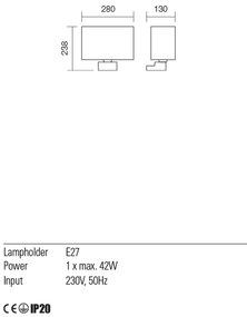 Redo Nástěnná lampa Enjoy 1xE27 Barva: Černá, Barva stínidla: hnědá