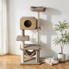 Škrabadlo pro kočky fudajo – 152 cm, béžová (65998)