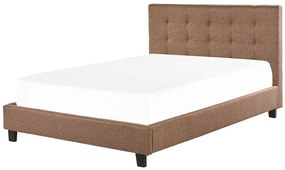 Čalouněná postel 160 x 200 cm hnědá LA ROCHELLE Beliani