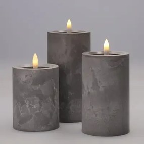 SOLIGHT Sada LED svíček s časovačem šedá / 3 ks / 10-15 cm / 2x AA