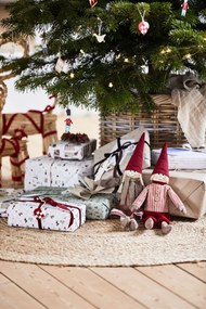 IB LAURSEN Vánoční dekorace Santa's Helpers Irma and Ivar kluk Ivar, červená barva, textil