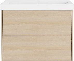 Závěsná skříňka pod umyvadlo v dekoru dubu v přírodní barvě 81x65 cm Bodera – Germania