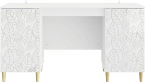 Stůl Bílá s vysokým leskem 142,5 x 50 x 75 cm Kompozitní dřevo 3414616