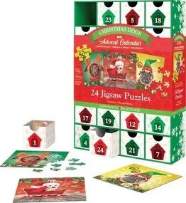 EUROGRAPHICS Puzzle Adventní kalendář: Vánoční pejsci / 24x50 dílků /