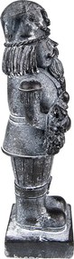 Šedá antik dekorace Louskáček s věnečkem - 9*6*21 cm