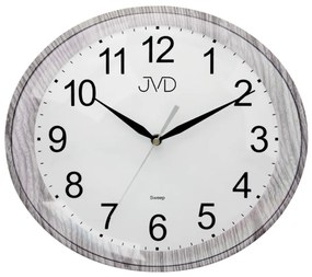 JVD Oválné tiché netikající plynulé hodiny v imitaci dřeva JVD sweep HP664.11