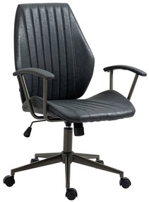 Kancelářská židle Nampa v industriálním stylu ~ koženka - Černá antik