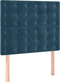 Box spring postel s matrací tmavě modrá 90x190 cm samet 3132895