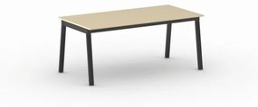 Kancelářský pracovní stůl PRIMO BASIC, černá podnož, 1800 x 900 mm, bříza