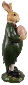 Velikonoční dekorace velký farmářský králík s vajíčkem – 20 cm