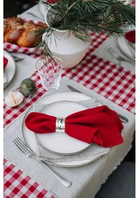 Lněný ubrus 140x140 cm Red Gingham – Linen Tales