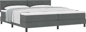 Postel s boxspringem s polštářem Tmavě šedá 200 x 200 cm textil 3338791
