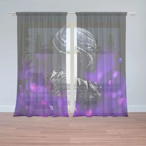 Sablio Záclony BLACK PANTHER Fialová luminescence: 2ks 150x250cm