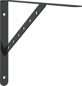 Policové držáky 4 ks 40 x 2,5 x 25 cm černé nerezová ocel 30305