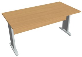 Stůl jednací rovný 160 cm - Hobis Cross CJ 1600 Dekor stolové desky: buk, Dekor lamino podnože: buk, Barva nohou: Stříbrná