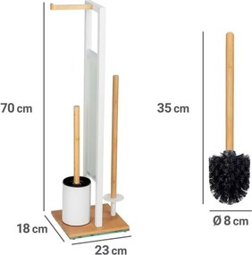 Stojan na toaletní papír a WC kartáč RIVALTA, 3v1