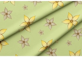 Ubrus teflonový smetanovohnědý s květy Rozměry: 35x160, Tvar: Obdélník