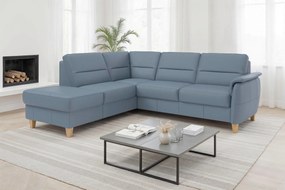 XXXLutz ROHOVÁ SEDAČKA, textil, kůže, šedomodrá Sit & More - Sedací soupravy - 00014403325D