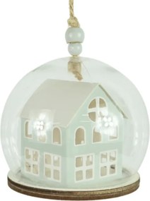 Vánoční ozdoba TINNY HOUSE 8 cm, světle zelná