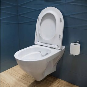 Cersanit Mille - závěsná wc mísa CleanOn se SLIM pomalu padajícím sedátkem z duroplastu, SET B291, bílá, S701-453