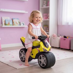 AIYAPLAY odrážedlo-motorka bez pedálů s hudbou a extra širokými koly pro děti od 18 do 36 měsíců, zelené
