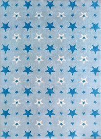 BE Koberec Porte 8461 BLUE - modrý obdélníkový, hvězdy Rozměr: 50x80 cm