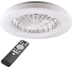 LED Stmívatelné stropní svítidlo s ventilátorem LIBYA LED/48W/230V 3000-6500K+DO