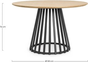 Kulatý jídelní stůl s deskou v dekoru jasanového dřeva ø 120 cm Cillian – Bizzotto
