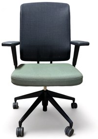 Židle kancelářská, Vitra - AM chair, zelená/černá záda, síť, područky