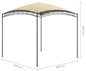 vidaXL Altán 3 x 3 x 2,65 m krémový 180 g/m²