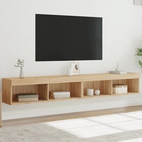 TV skříňky s LED osvětlením 2 ks dub sonoma 100 x 30 x 30 cm