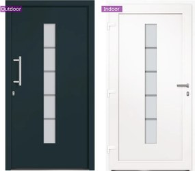 Vchodové dveře hliník a PVC antracitové 100 x 210 cm 3056816
