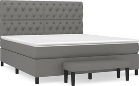 Box spring postel s matrací tmavě šedá 160x200 cm textil 3136846