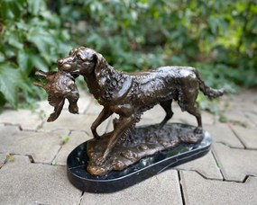 Velká bronzová socha soška LOVECKÝ PES