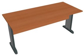 Stůl jednací rovný 180 cm - Hobis Cross CJ 1800 Dekor stolové desky: třešeň, Dekor lamino podnože: třešeň, Barva nohou: černá