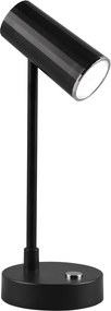 Leskle černá LED stmívatelná stolní lampa (výška 28 cm) Lenny – Reality