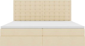 Postel s úložným prostorem a matrací Krémová 200 x 200 cm 3371932