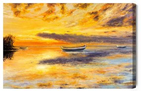 Obraz Západ Slunce Na Klidném Moři Nedostatek Nedostatek Přírodní plátno 90x60