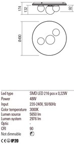 Redo Stropní LED svítidlo Corum 3 Barva: Zlatá