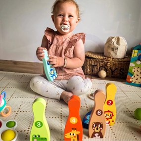 Tooky Toy Dřevěný bowling pro děti – zábava a rozvoj motoriky od 3 let