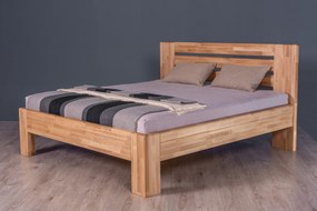 Masivní postel TANGO - Solwo Design Dřevo a odstín oleje: BUK Cink - Olej odstín BO104, Rozměr spací plochy: 140x200