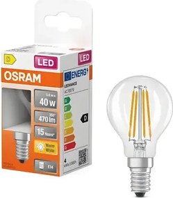 OSRAM LED Filament P45 / Žárovka / E14 / 3,4/4W / 470lm / 2700K