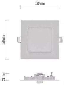 Emos lighting LED zápustný panel NEXXO, 12cm, 7W, čtvercový, bílý Barva: Bílá, Chromatičnost: 3000K