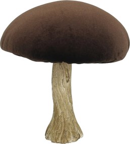 Dekoracja Velvet Mushroom 17 cm brown