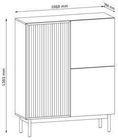 SAORI | komoda K3D | 106 cm | dub cremona